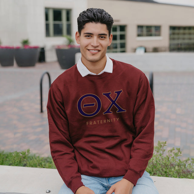 Theta Chi Maroon Old School Crewneck – Theta Chi Official Store